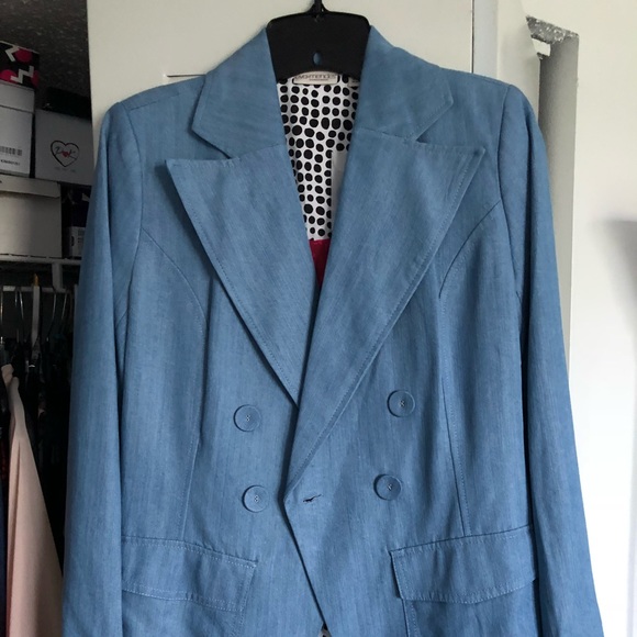 eva mendes for New York & Company | Other | 2 Piece Denim Pants Suit ...